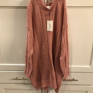 John + Jenn | Sweaters | John Jenn Pink Chunky Cable Knit Sweater Tunic ...